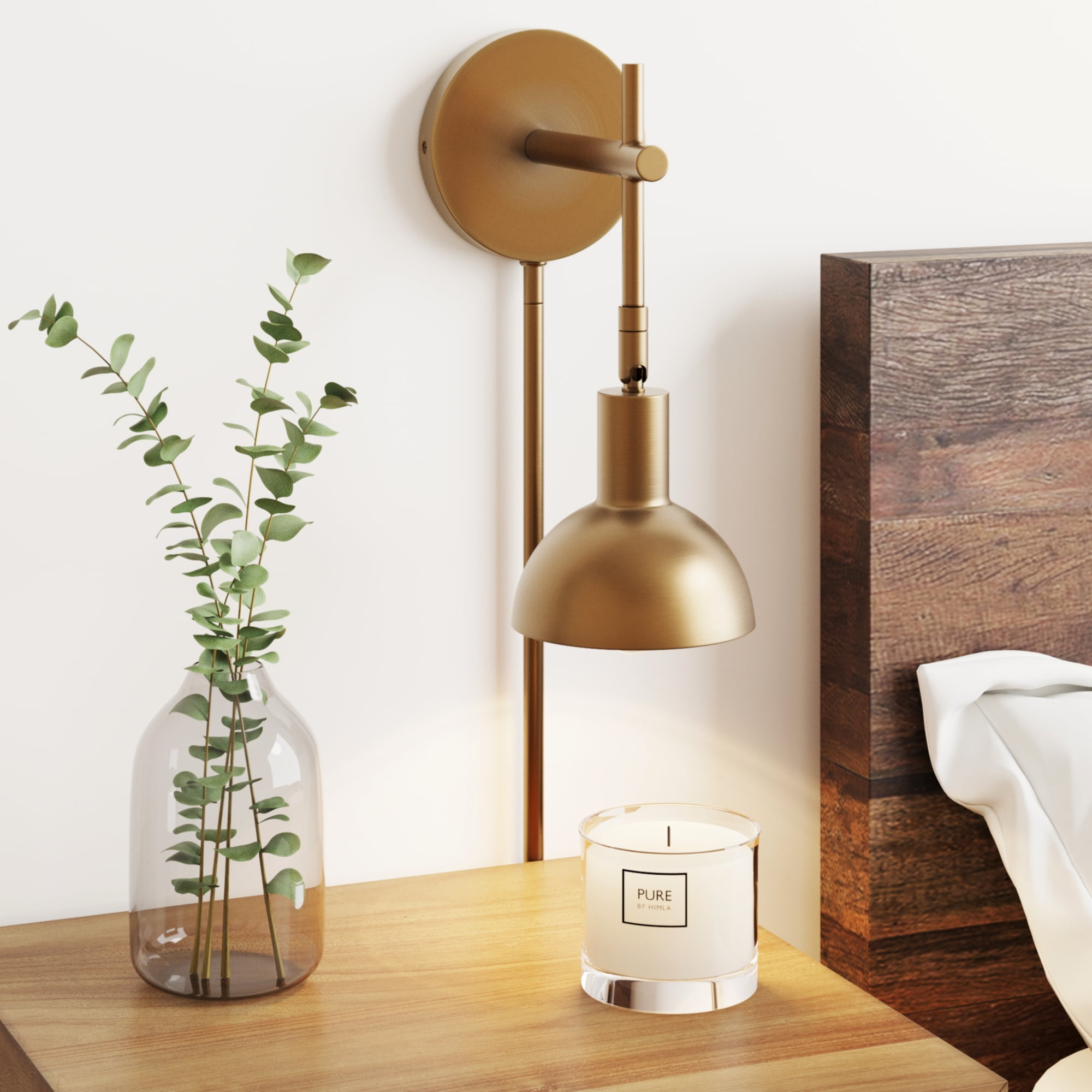 Nathan James Tamlin Brass Wall Mounted Sconce 1-Light Fixture with ...