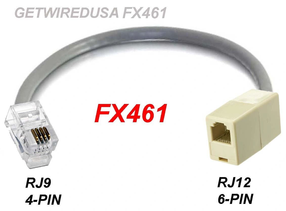 RJ9 RJ10 RJ22 4P4C 4-PIN MALE to RJ12 RJ11 6P6C 6-PIN FEMALE HEADSET PHONE CABLE ADAPTER FX461 ...