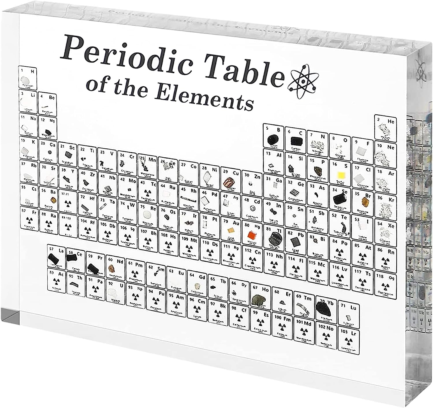 Periodic Table with Real Elements Inside, 8x5x1inch Acrylic Periodic ...
