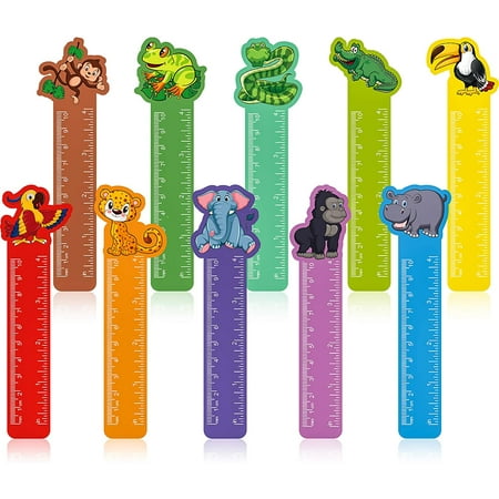 50 Pieces Cute Animals Bookmarks Ruler for Kids Jungle Animal Day ...