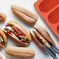 6 Inch Hot Dog Bun Pan, 2 Pack SIlicone Hotdog Bun Molds Nonstick Bread ...