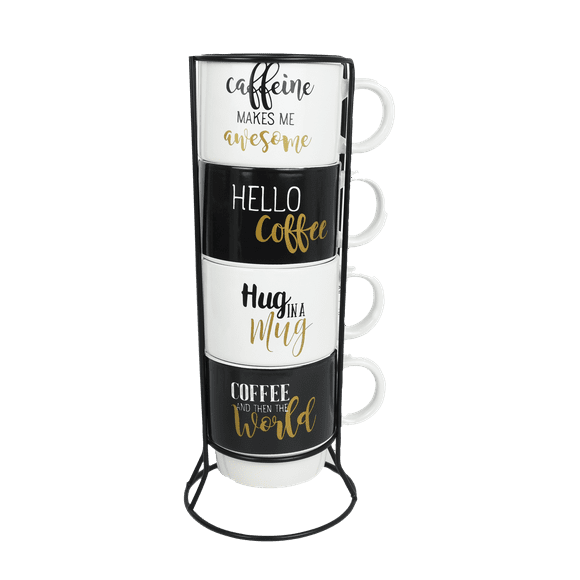 Stackable Coffee Mugs With Rack