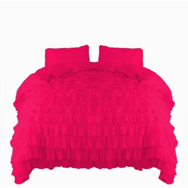 Amay 800 Thread Count 1 Piece Premium Waterfall Ruffle Duvet Cover 100% Organic Cotton Full ...