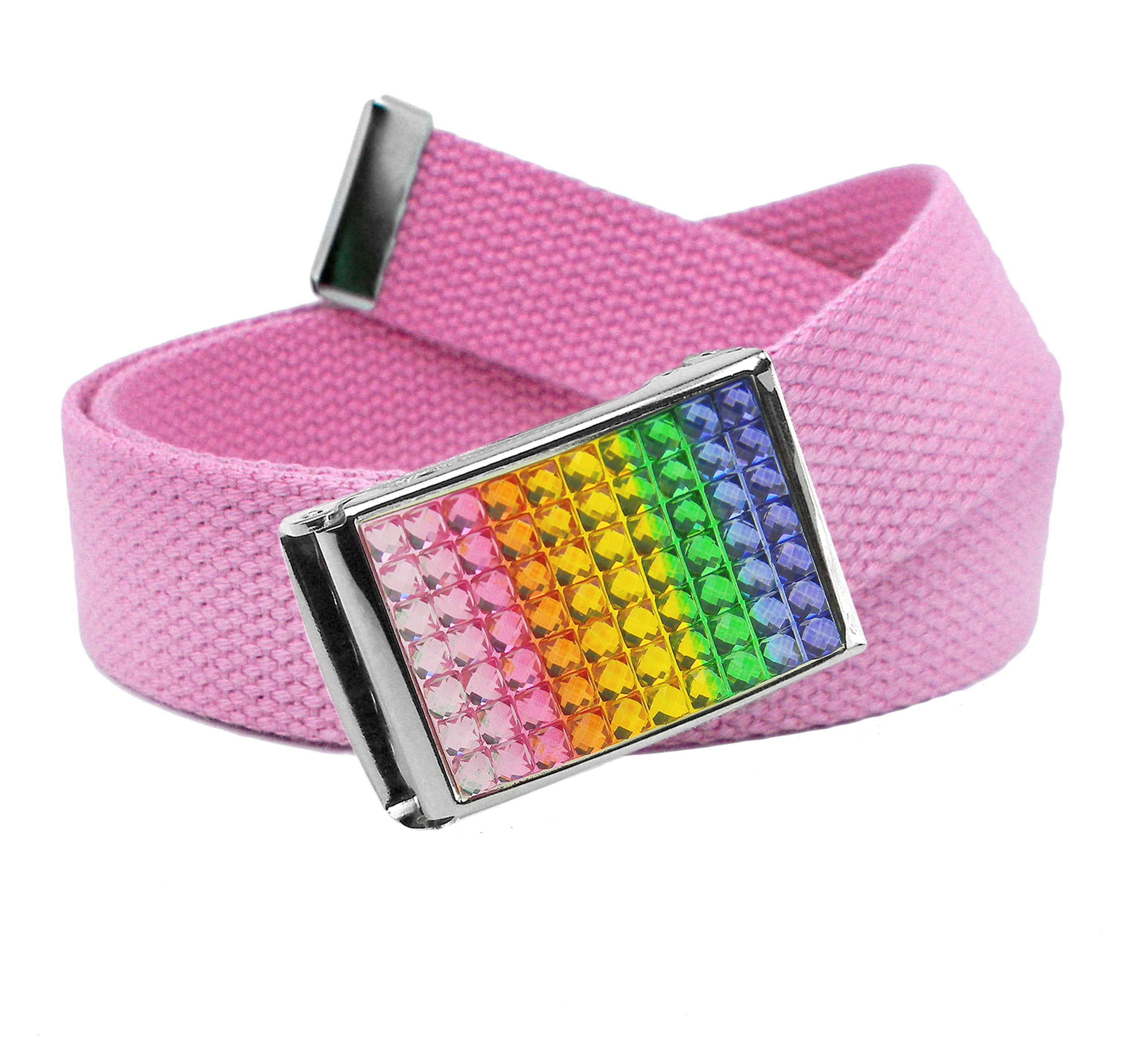 Girl's School Uniform Sparkly Rainbow Crystal Flip Top Buckle with ...