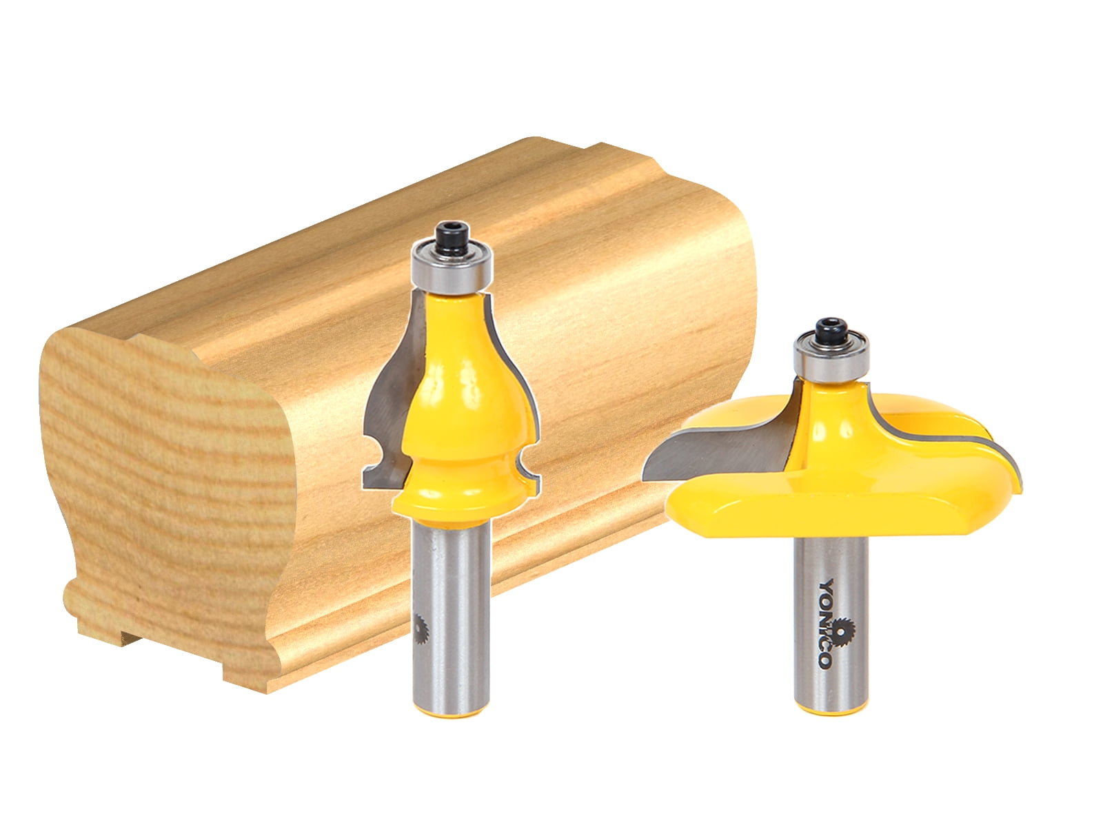 Yonico 2 Bit Handrail Router Bit Set - Wavy/Bead - 1/2" Shank 18229 ...