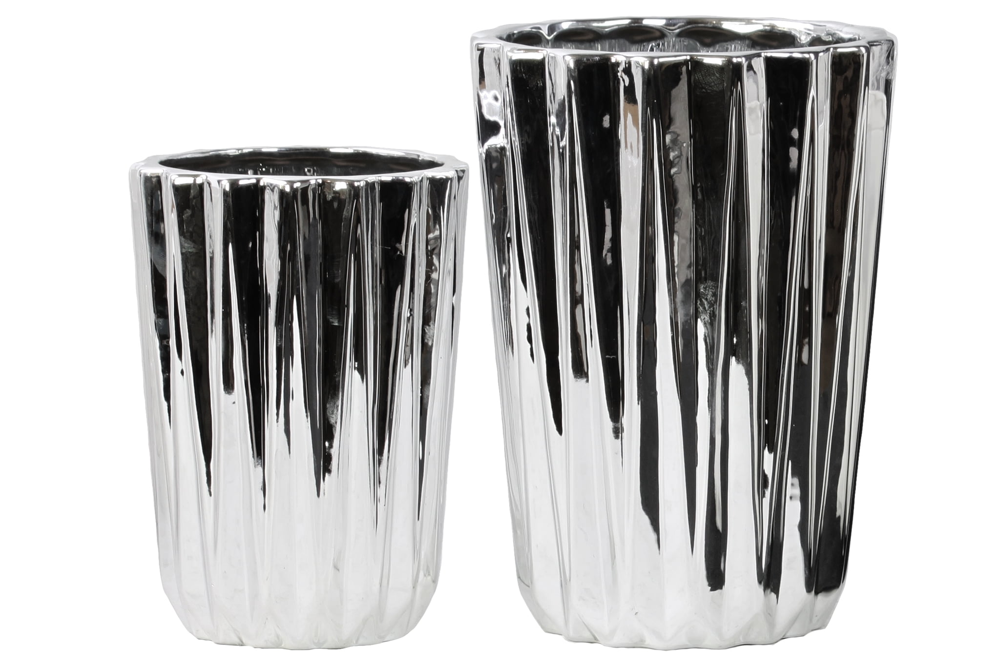 Urban Trends Collection: Porcelain Vase Polished Chrome Finish ...