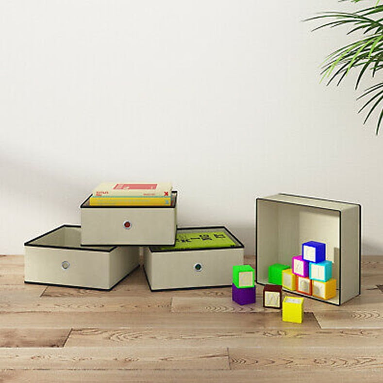 Foldable Storage Bins Cubes Fabric Cubby Basket Drawers Organizer, Set ...