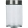 Mainstays Glass Storage Canisters with Stainless Steel Lids, 4 Piece ...