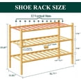 Bamboo Shoe Rack, 3 Tier Free Standing Wooden Organizer, Stackable Wood ...
