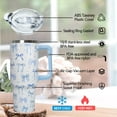 40 Oz Blue Bow Tumbler With Handle, Blue Bow Decor Coffee Travel Mug ...