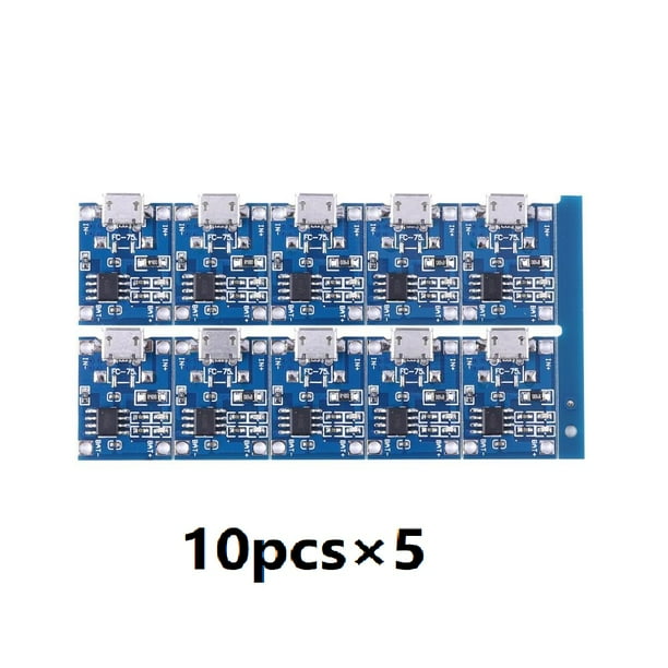 50 Uds 5V Mini USB 1A TP4056 Placa Carga Batería Litio Cargador Mo ...