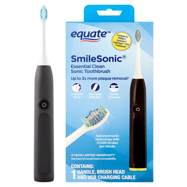Equate SmileSonic Essential Clean Sonic Toothbrush - Walmart.com