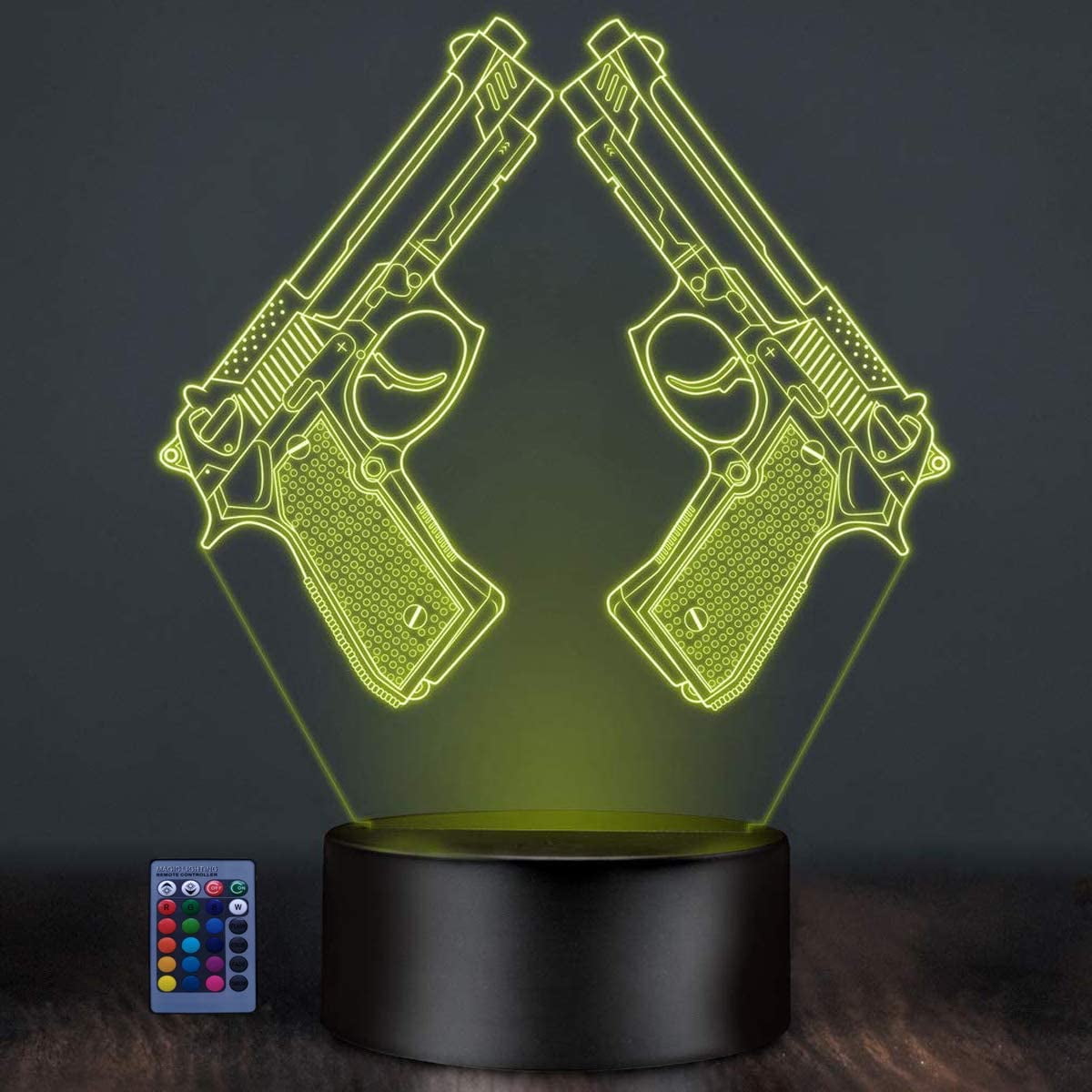 YSITIAN Creative 3D Pistol Gun Night Light USB Powered Touch Switch ...