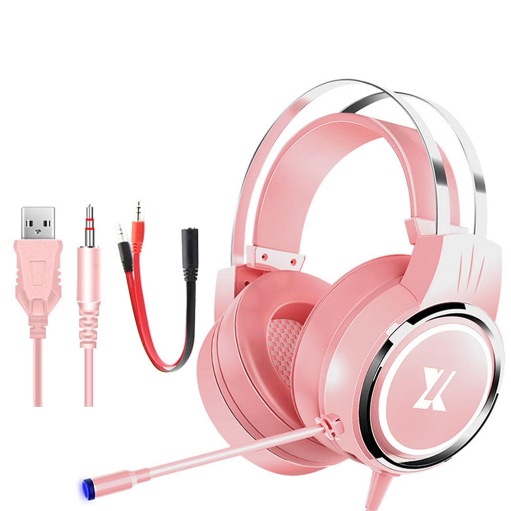 Girl Cute Gaming Headset With Stereo Sound Microphone HiFi 7.1 Headset ...