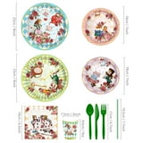 CC HOME Tea Party Tableware Set Serves 16 - Disposable Paper Plates ...