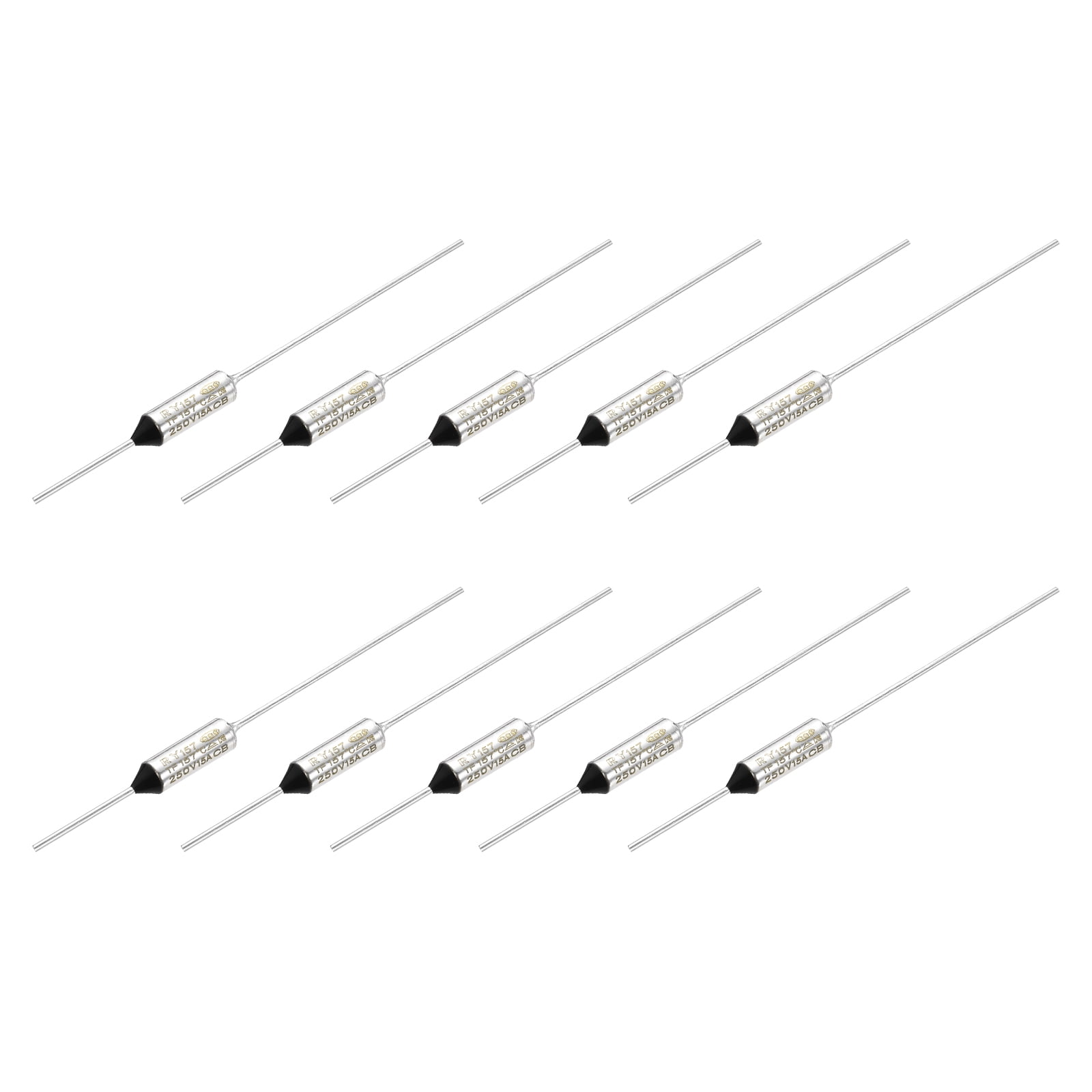 10 Pcs Metal Temperature Thermal Fuse RY157 157 °C 314.6 °F 15A 250V ...