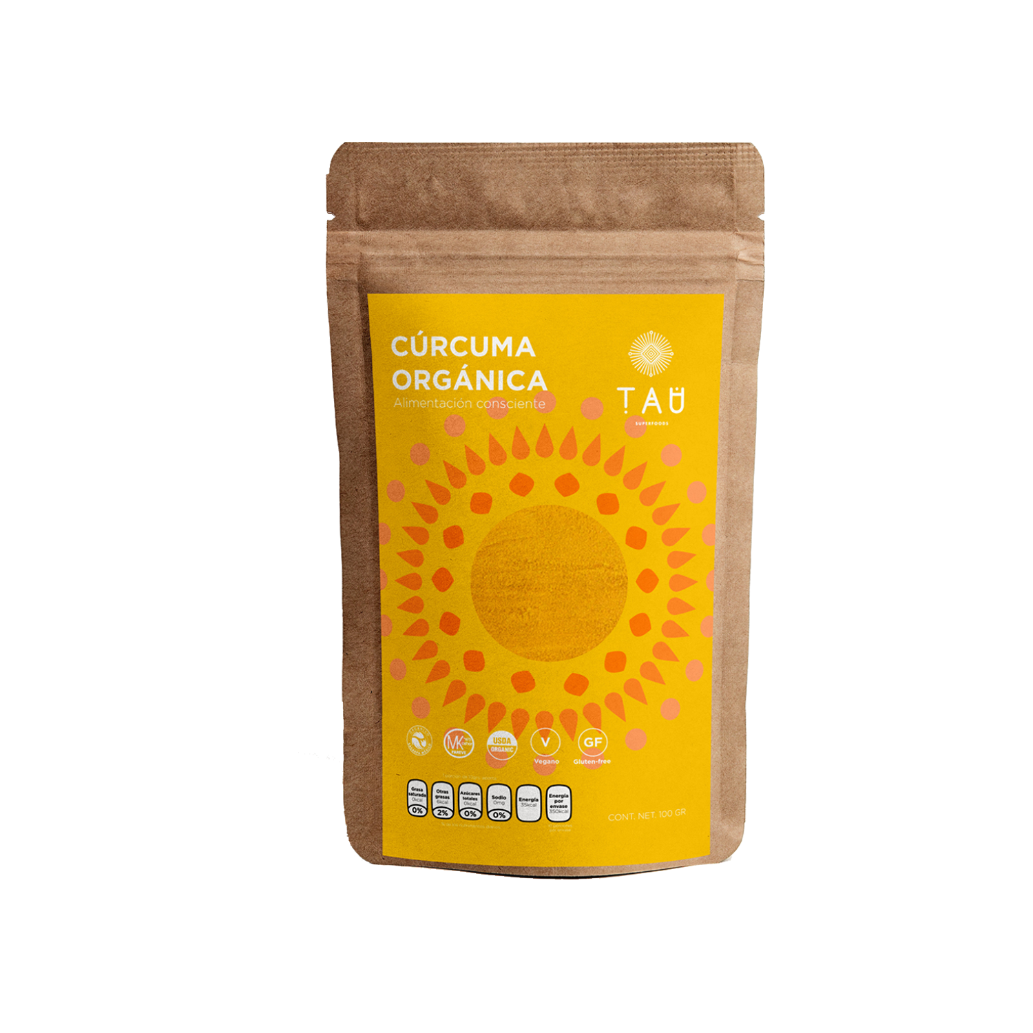 Curcuma Orgánica en Polvo TAU Superfoods Bolsa 100 g | Walmart en línea