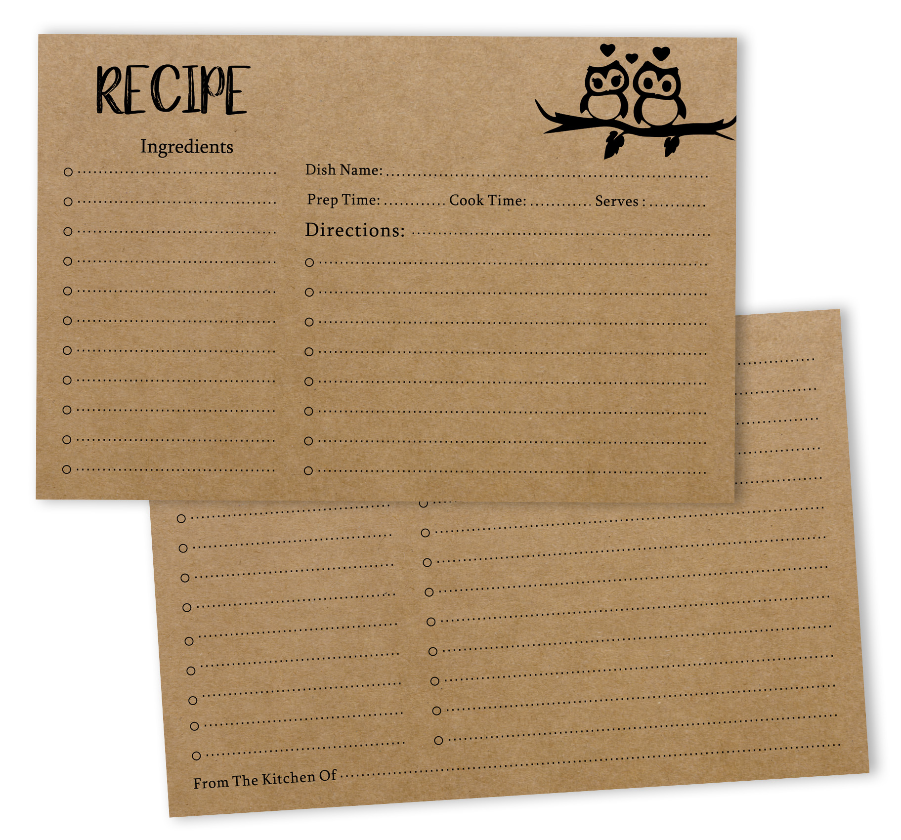 Inkdotpot 4x6 Inch Recipe Cards (Set of 50) , Thick Double Sided ...