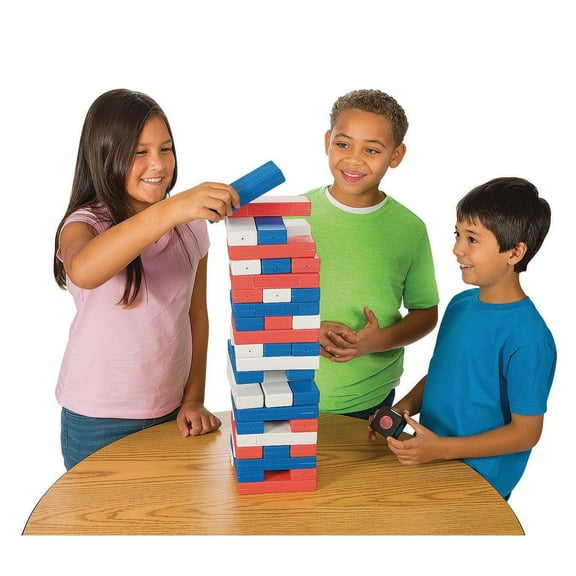 Hey! Play! Classic Giant Wooden Blocks Tower Stacking Game - Walmart.com