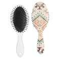 Boho Chic Detangler Hair Brush with Aesthetic Abstraction Pattern ...