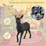 Costway Standing Reindeer Statue Aluminum Deer Sculpture Christmas ...