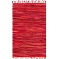 Rugs.com Chindi Cotton Collection Rug – 5' x 8' Red Flatweave Rug ...
