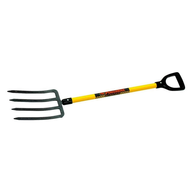 Structron Spading Fork, 4 Tine Forged Head, Yellow Fiberglass Handle, Poly D-Grip - Walmart.com