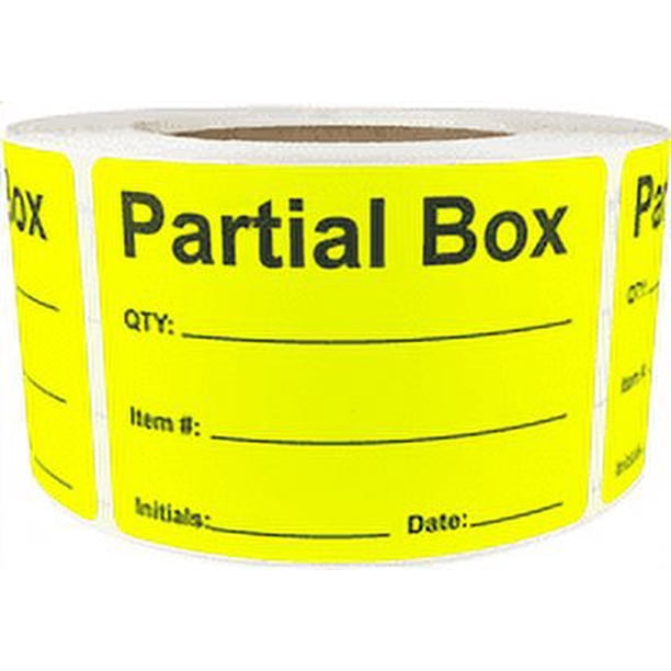 Yellow Partial Box Labels With Details 500 labels 2.5 x 3.5 Inches ...