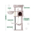43.3 Inch Cat Tree Tower with Steel Tube Hammock & Condo for Small Cats ...