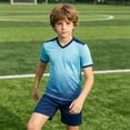BOOMNY Toddler Boys Soccer Outfits Gradient Color Short Sleeve Workout ...