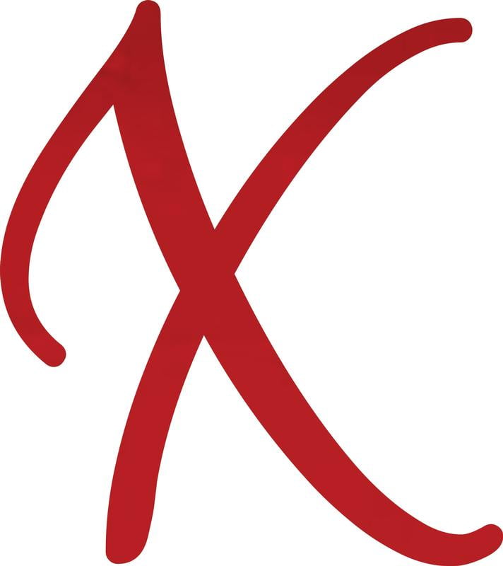 Decorative Acrylic Letter, Custom Blank X Script, 10'' Tall Transparent ...