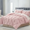 SLEEPBELLA 3pcs Luxury Ruched Floral Pintuck Comforter Sets, Soft ...