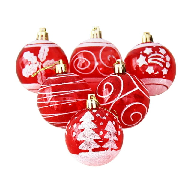 TIMIFIS Christmas Ball Ornaments Christmas Tree Decorations 6PCS Clear ...