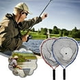 Fishing Net Soft Silicone Fish Landing Net Pole Handle Fishing 50x35 ...