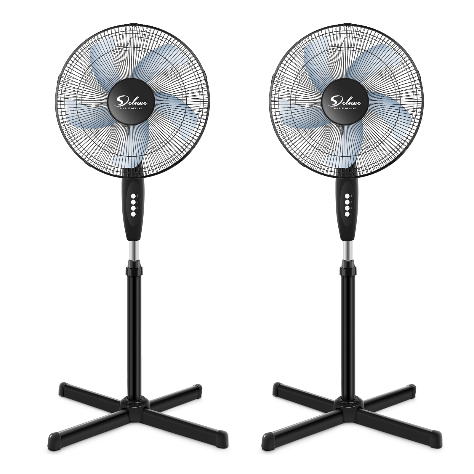 Simple Deluxe Oscillating 16″ 3 Adjustable Speed Pedestal Stand Fan for ...