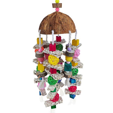 Parrot Chewing Toy Coconut Shell Corn Sepak Takraw Toy Foraging ...