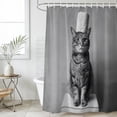 Cat Shower Curtain, Toilet Paper Funny Animal Waterproof Shower Curtain ...