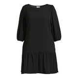 JMS Just My Size by Hanes Women's Plus 3/4 Sleeve Tiered Dress ...