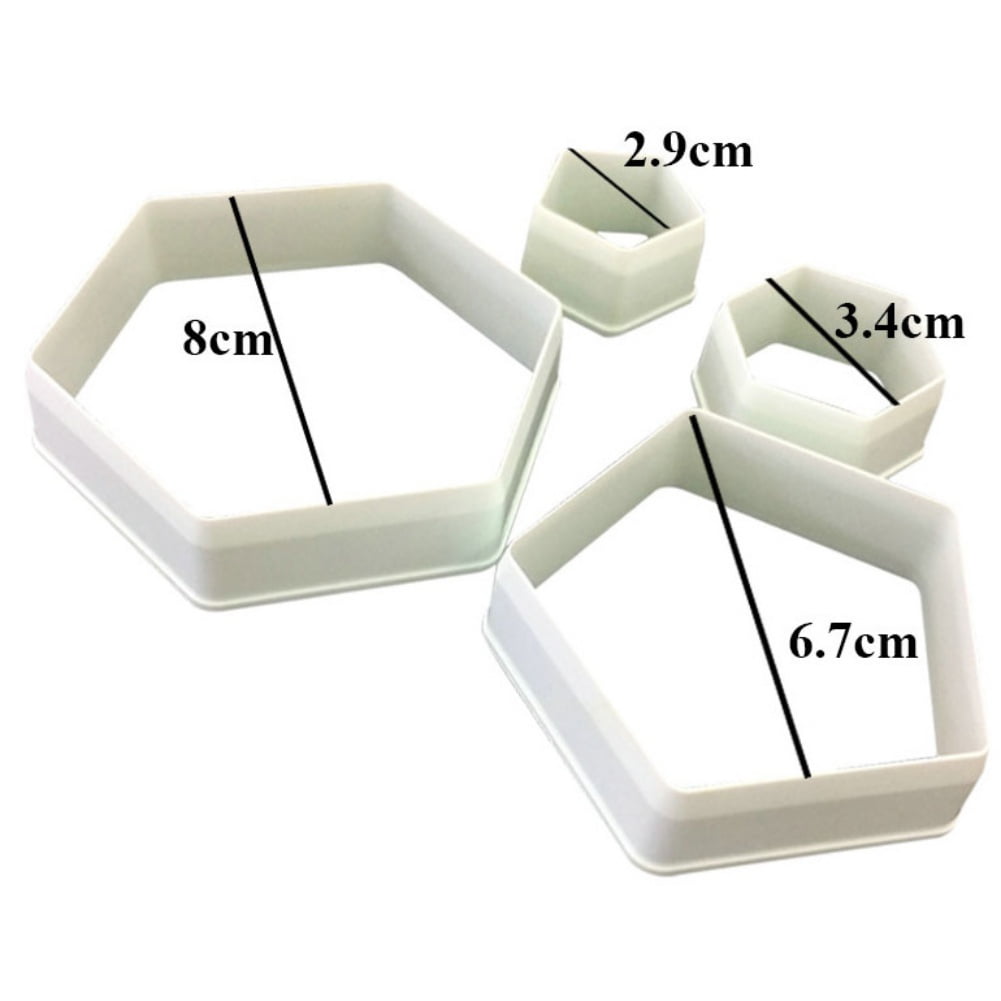 Football Cookie Cutter Hexagon Cutters Set- 4 Size -DIY Cake Decoration ...