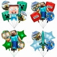 Minecraft Cartoon Game Pixel Boy Aluminum Film Balloon Set Children's ...