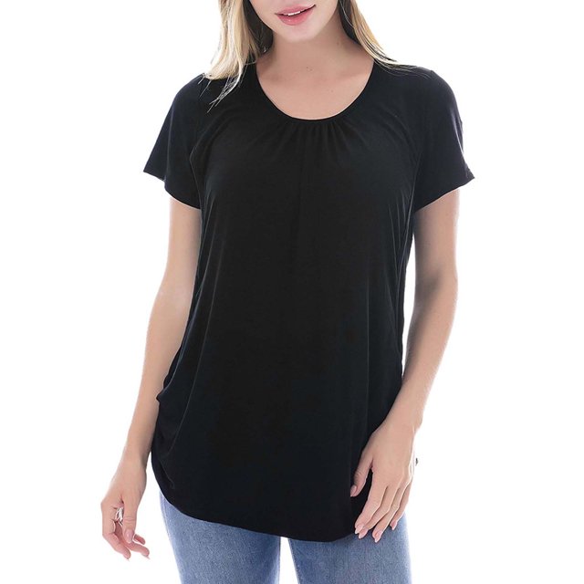 Frostluinai Maternity Shirts Pregnant Women Clothes Short Sleeved Solid
