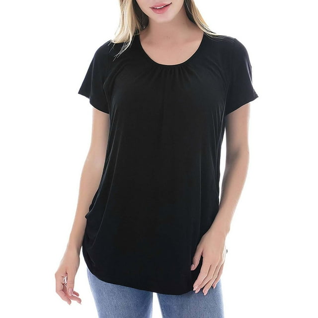 Frostluinai Maternity Shirts Pregnant Women Clothes Short Sleeved Solid