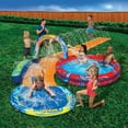 Banzai Cyclone Splash Park Inflatable w/ Sprinkling Slide & Water Aqua ...
