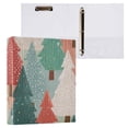 Christmas Trees Whimsical Multicolor Round Ring Binder 3 Rings 1.5 ...