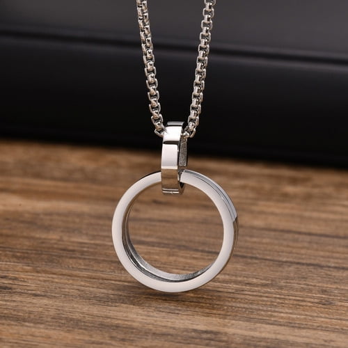 Minimalist Double Circle Choker Necklaces For Men, New Tren - Walmart.com
