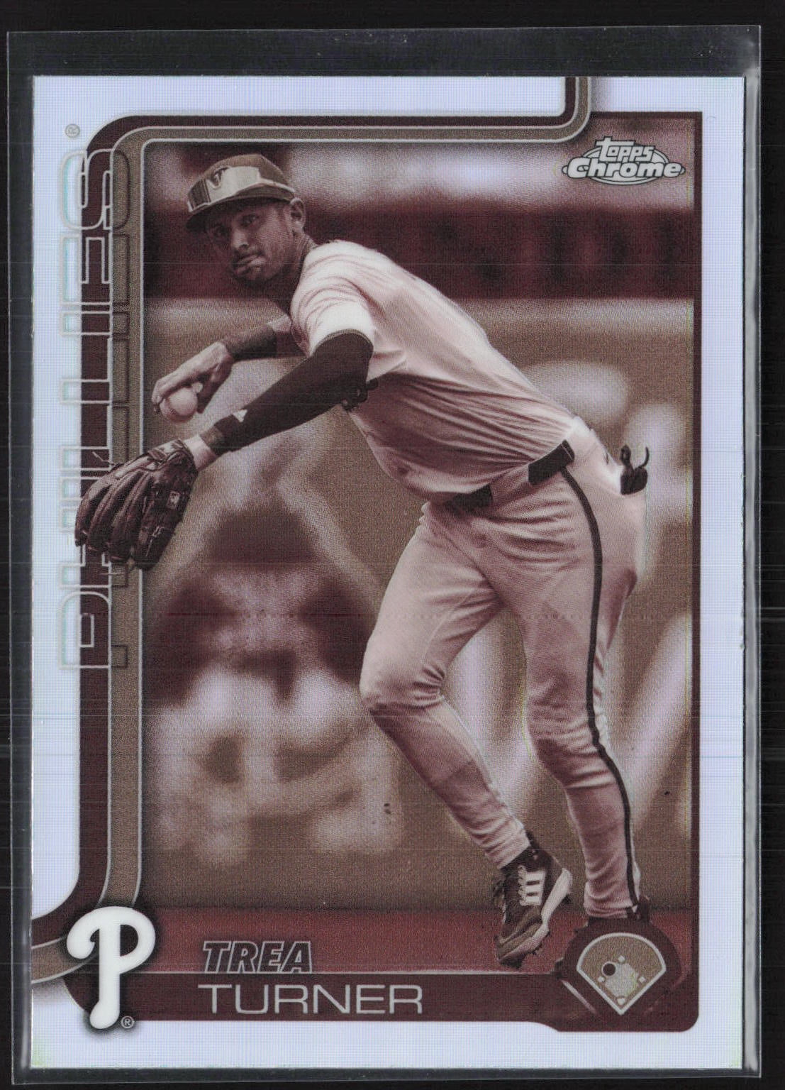 2025 Topps Chrome Trea Turner #208 Sepia Refractor - Walmart.com