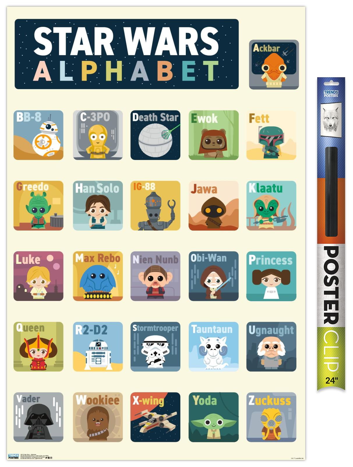 Star Wars - Alphabet Poster and Poster Clip Bundle - Walmart.com