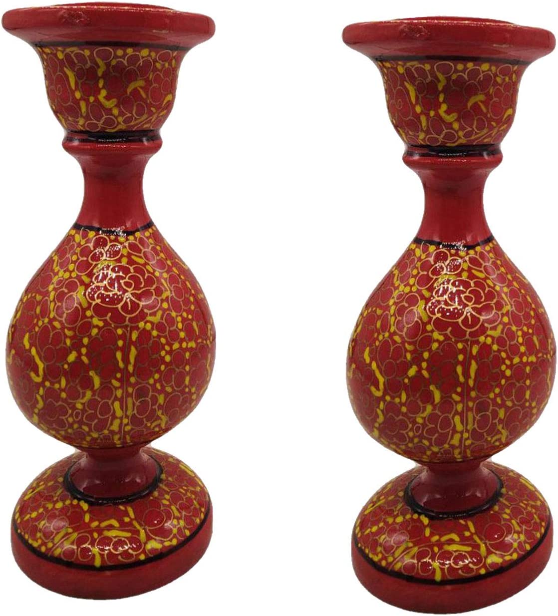 India Meets India Papier Mache Candlesticks Holder Set of 2 Candle ...