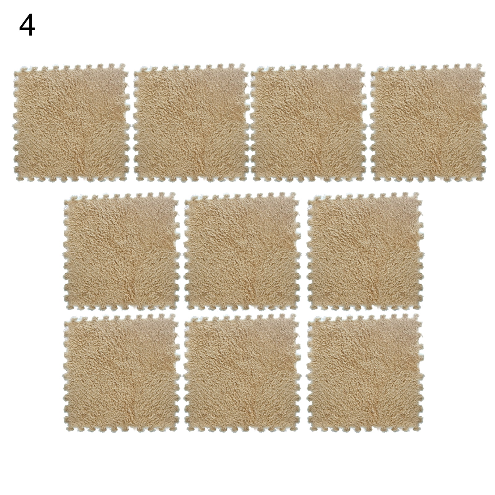 LYU 10Pcs/Set Puzzle Carpet Shaggy Easy Installation Square Fluffy ...