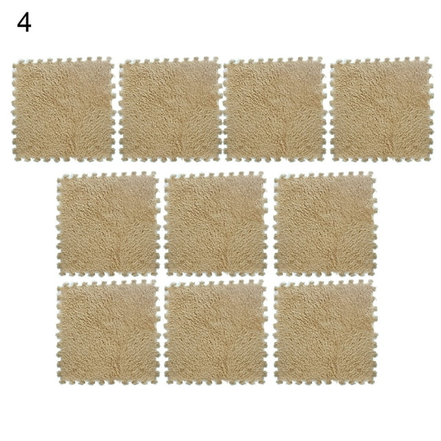 LYU 10Pcs/Set Puzzle Carpet Shaggy Easy Installation Square Fluffy ...